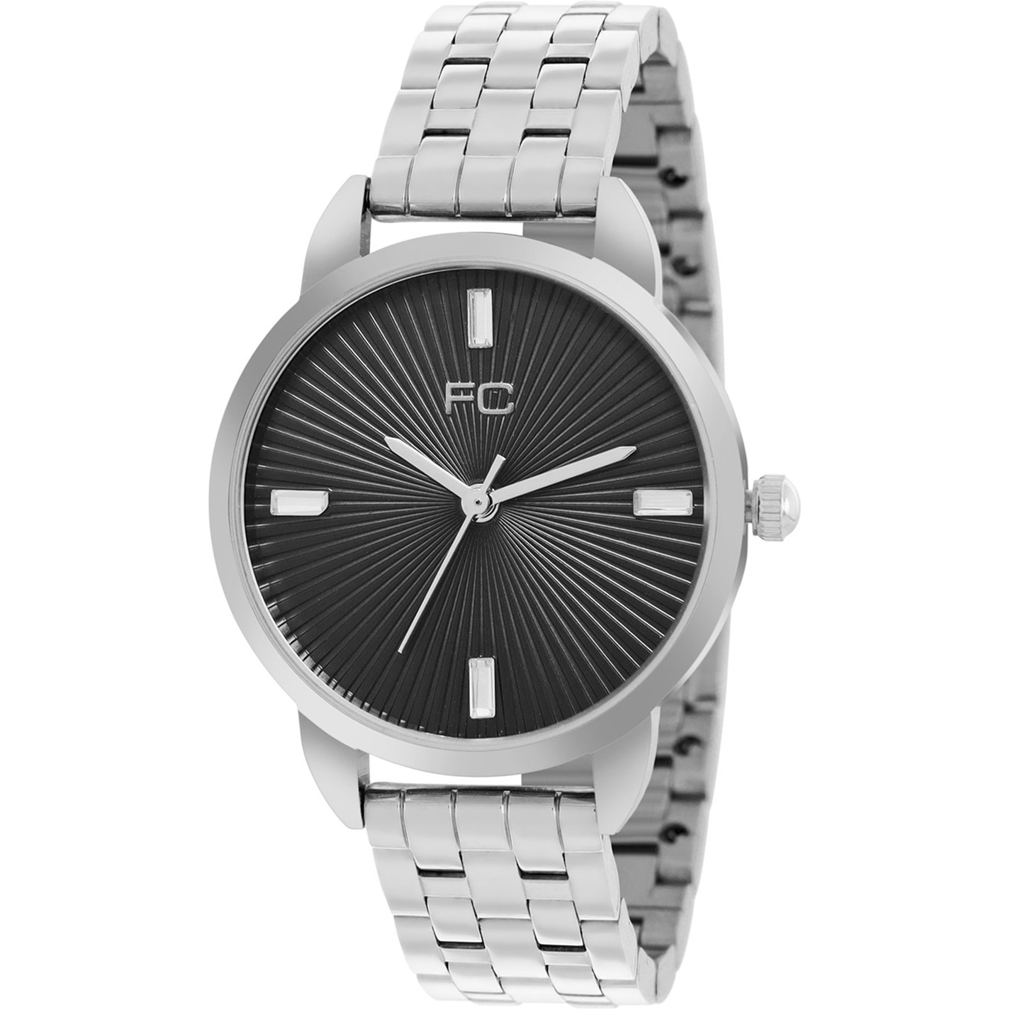 French Connection | Silver Case Round Shape Silver Strap Quartz Watch ...