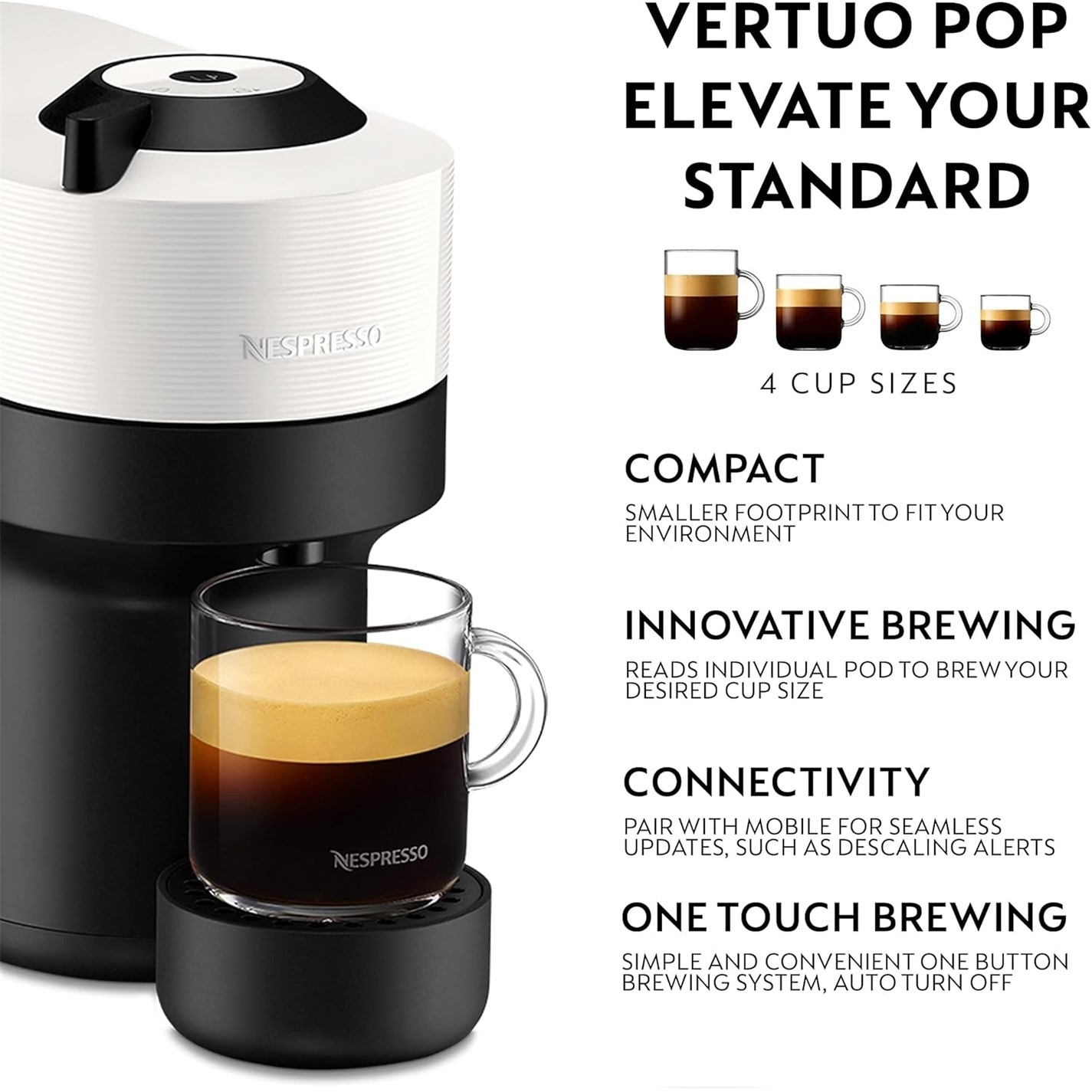 Nespresso | Nespresso Vertuo Pop Coffee Pod Machine By Krups | White ...