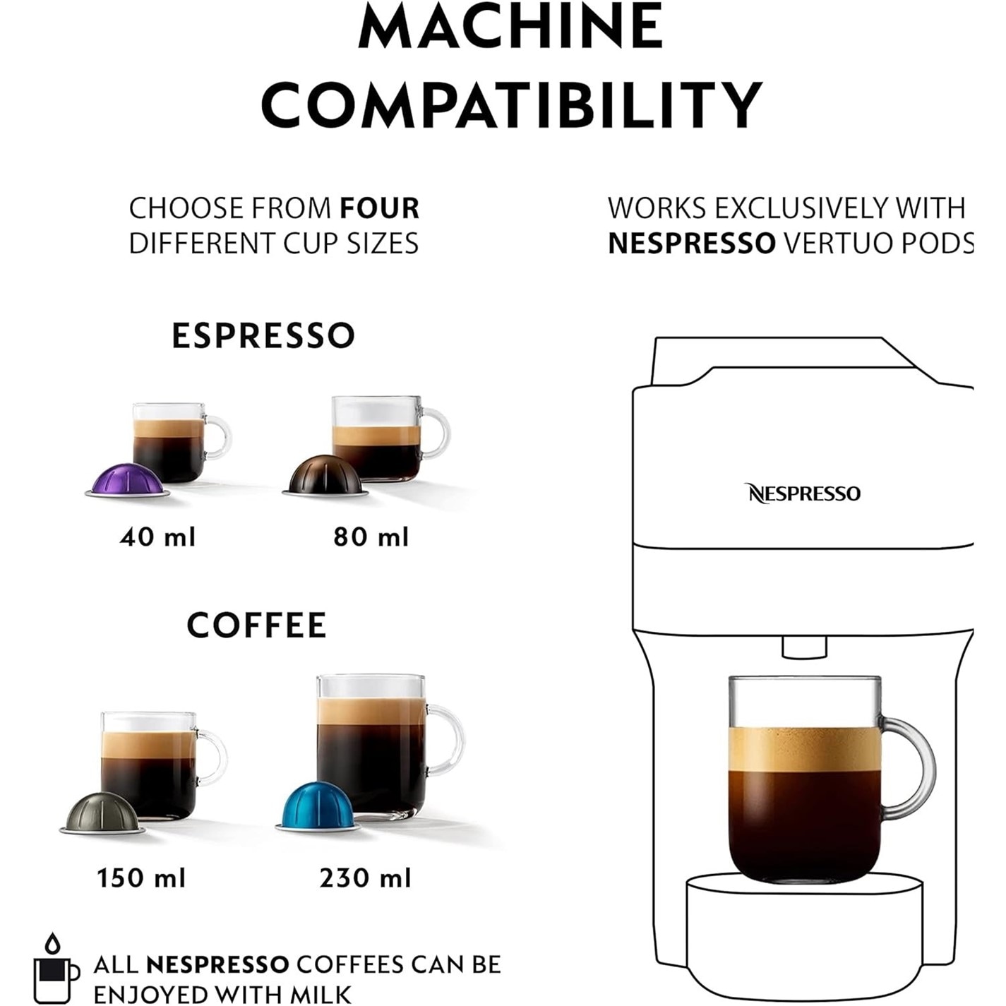 Nespresso | Nespresso Vertuo Pop Coffee Pod Machine By Krups | White ...