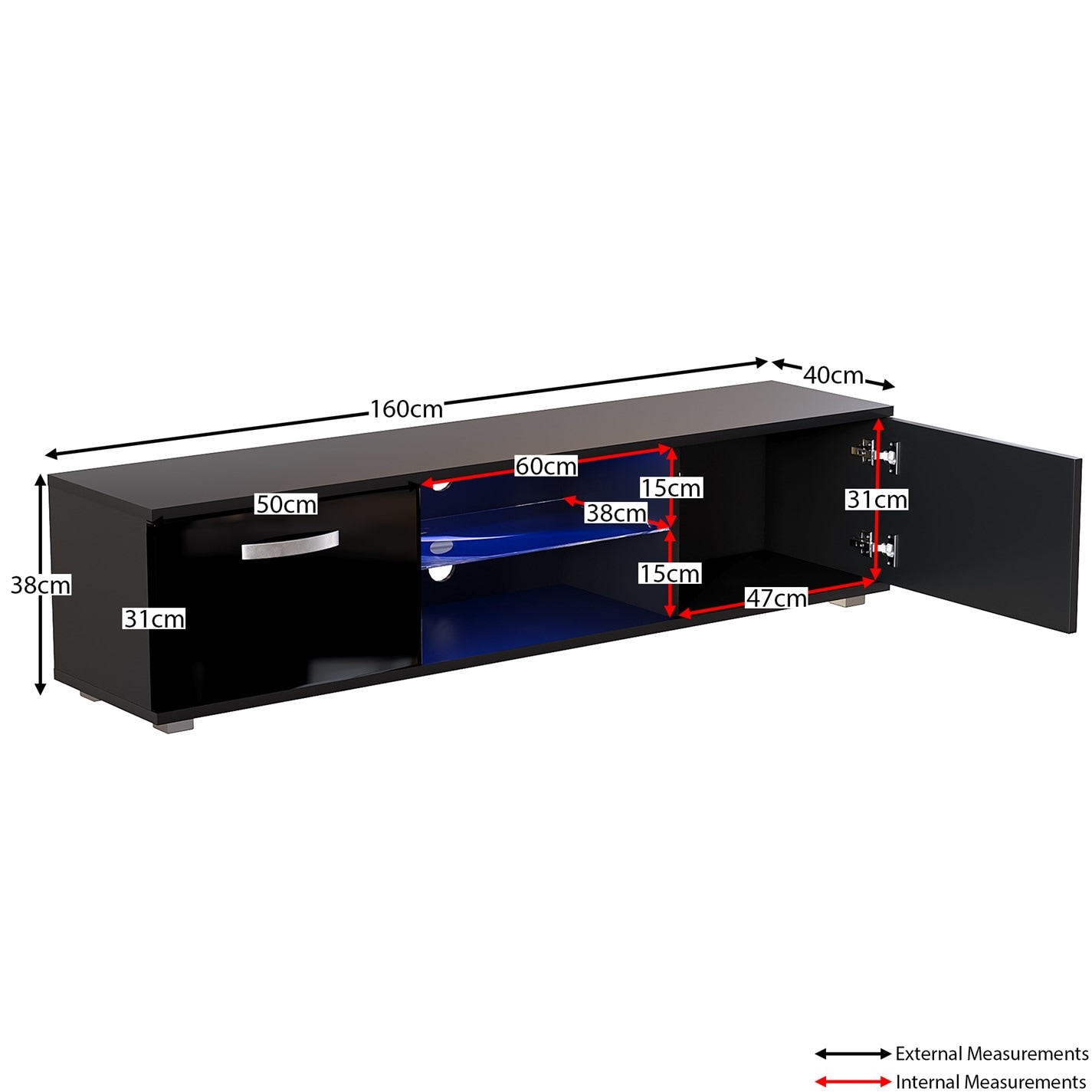 Lassic | Vida Designs Cosmo 2 Door LED TV Unit, 160cm | TV Cabinets ...