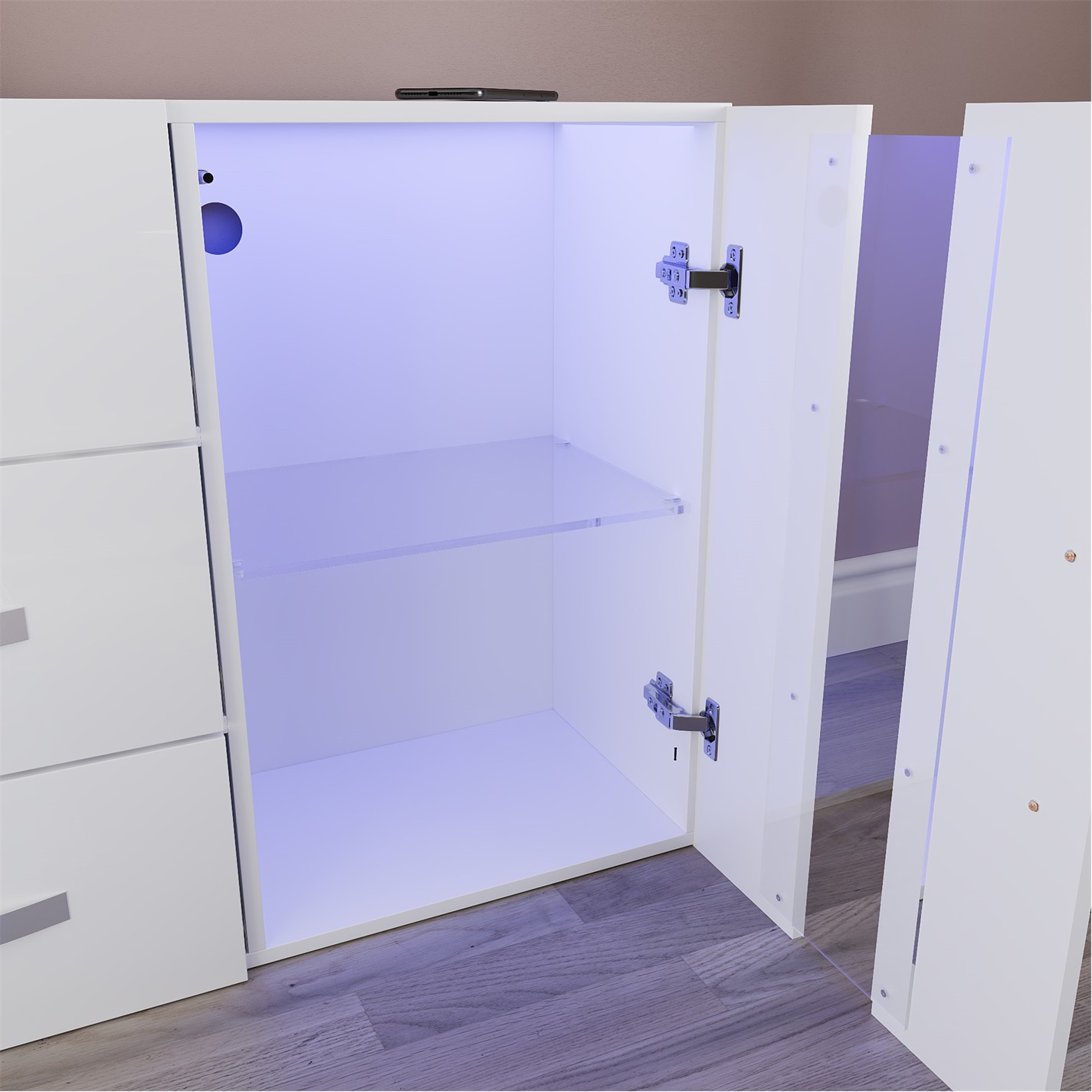 Lassic | Astro 2 Door 3 Drawer Multi LED Sideboard | Bedside Cabinets ...