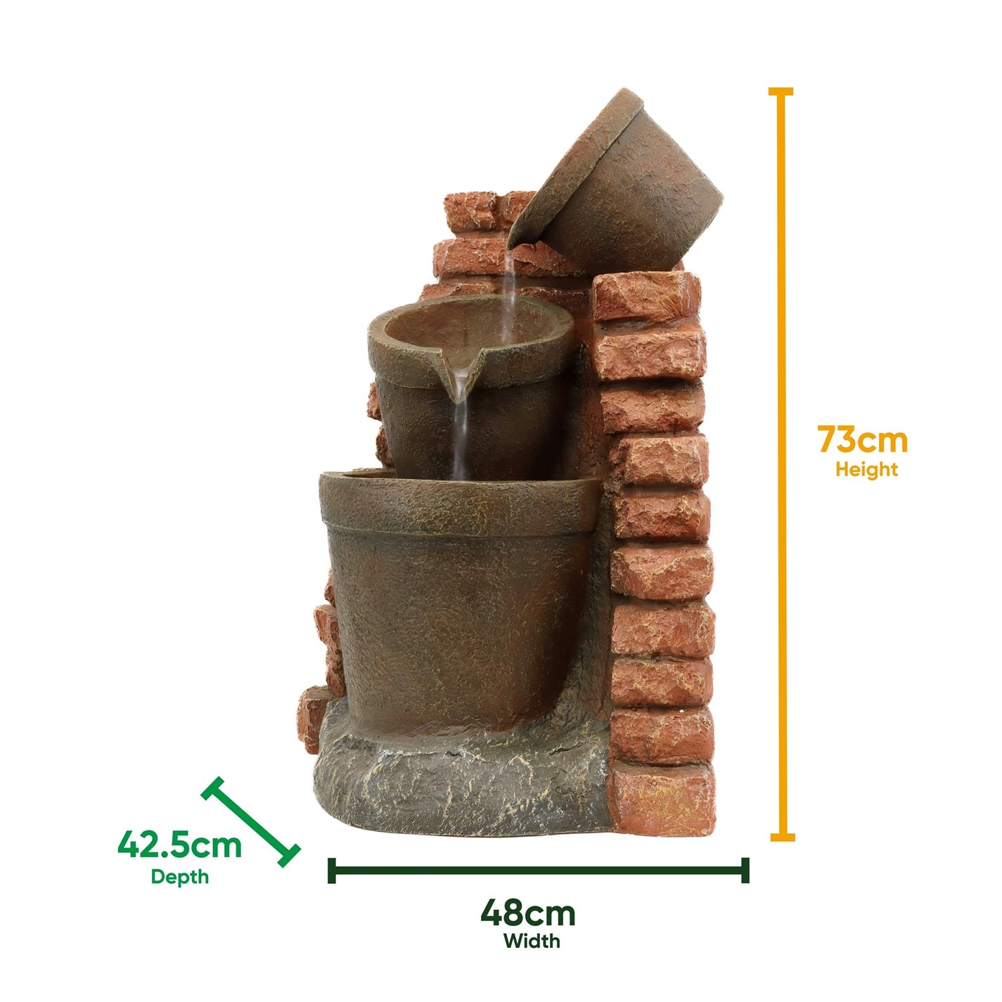 Streetwize | Solar Brick Water Feature | Brown | SportsDirect.com