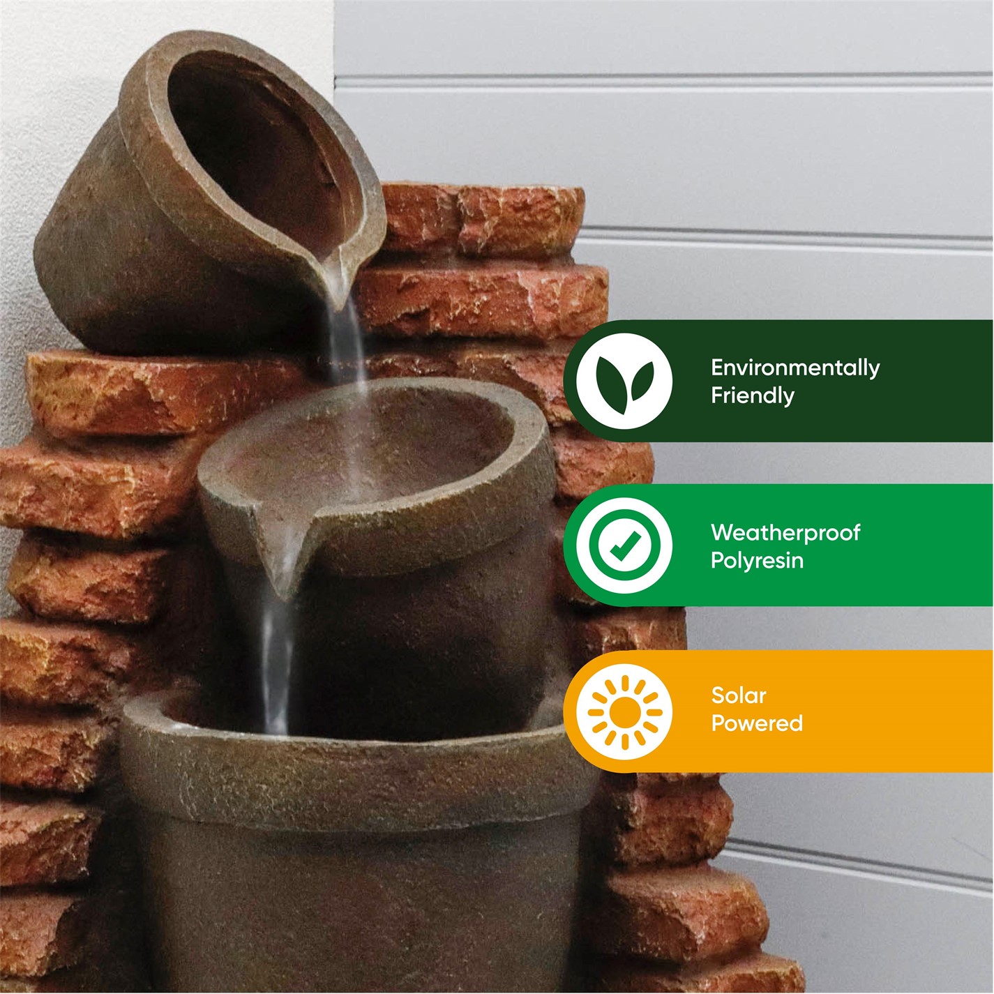 Streetwize | Solar Brick Water Feature | Brown | SportsDirect.com