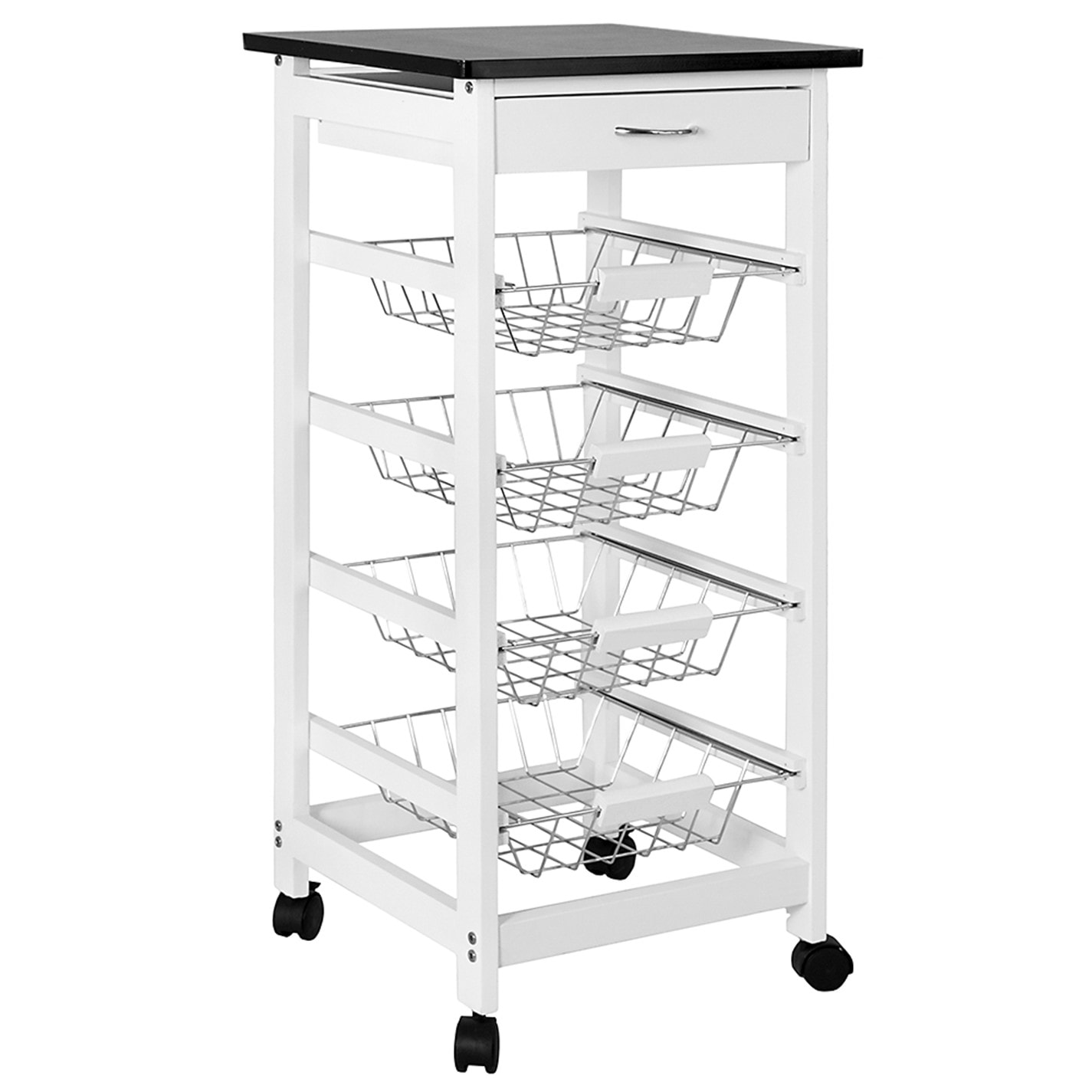 Lassic | Chef Vida 4 Tier Wooden Kitchen Trolley | White | SportsDirect.com