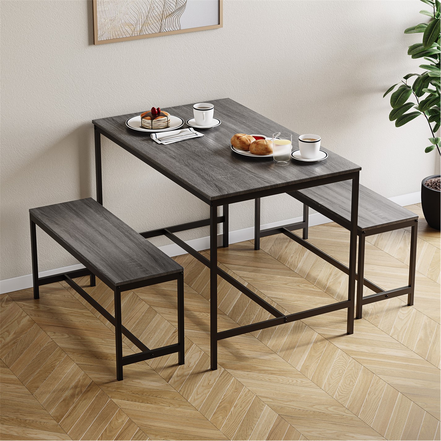 Lassic | Roslyn 4 Seater Dining Table With Bench Set | Dining Tables ...