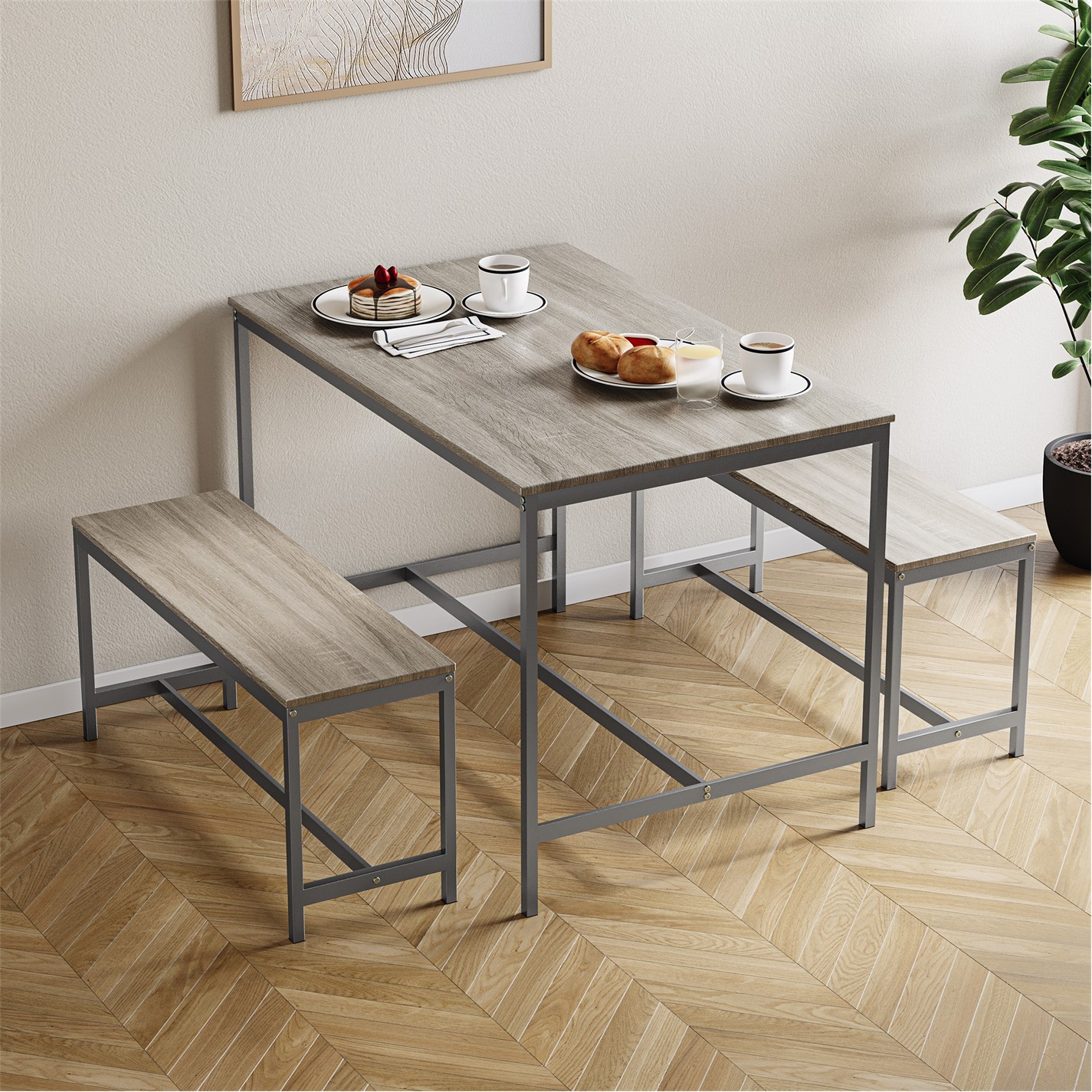 Lassic | Roslyn 4 Seater Dining Table With Bench Set | Dining Tables ...