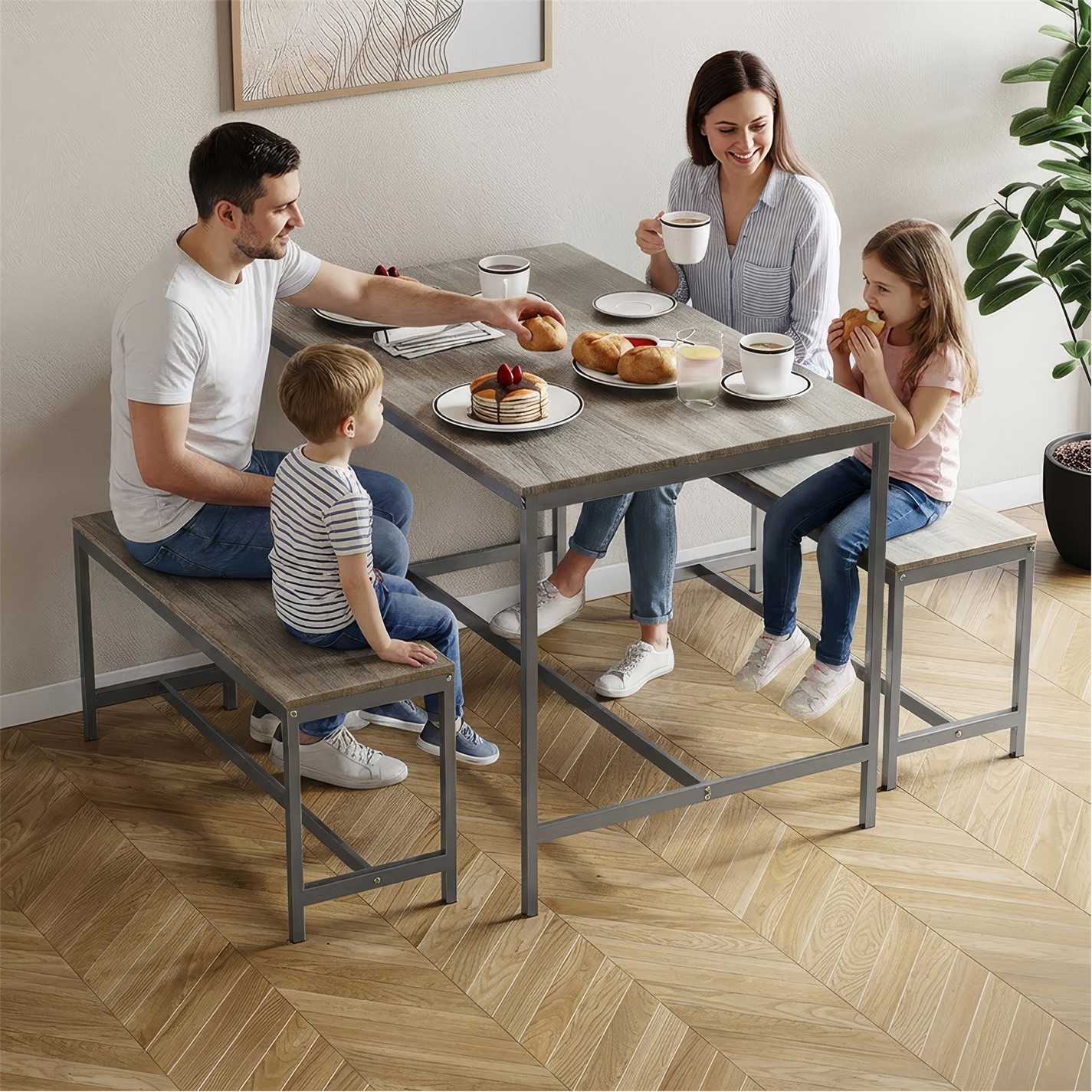 Lassic | Roslyn 4 Seater Dining Table With Bench Set | Dinner Sets ...