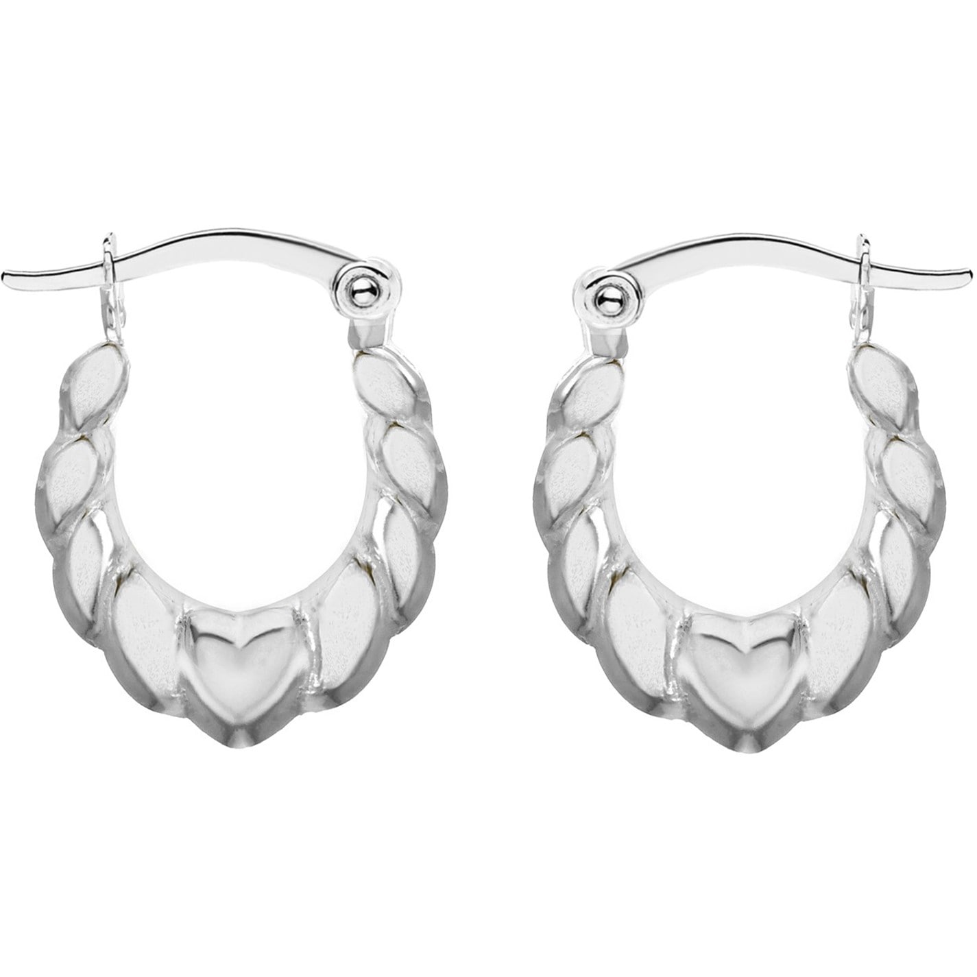 Be You | Sterling Silver Mini Heart Hoops | Silver | SportsDirect.com