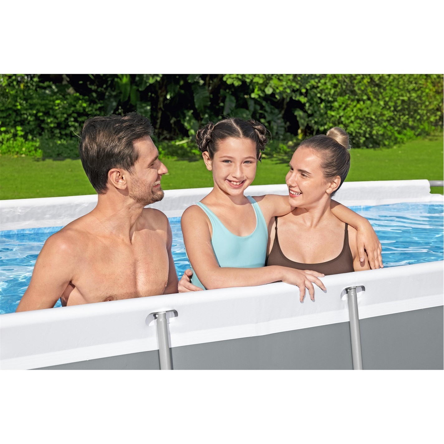 Bestway | Bestway 13.3ft x 6.7ft x 39.5in Dark Grey Rectangle Steel Pro ...