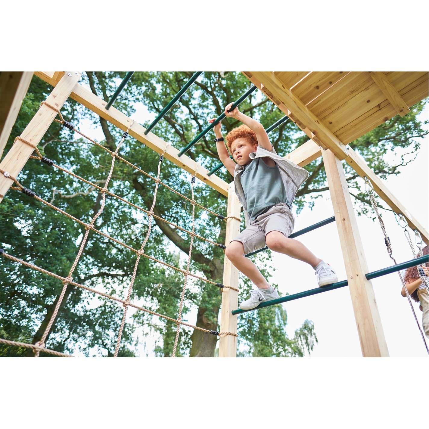 Plum Play | Plum Wooden Climbing Cube XL with Swing Arm | Natural ...
