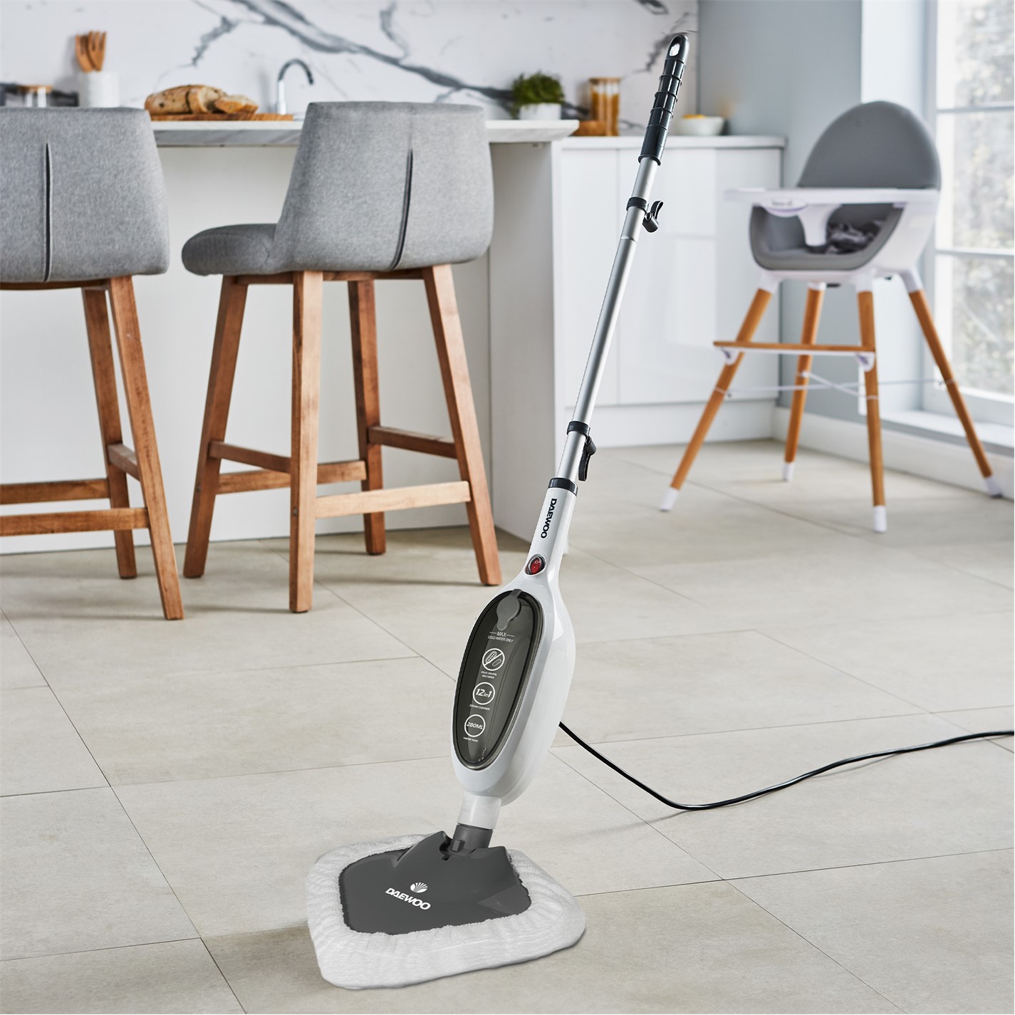 Daewoo Electricals | 12 in 1 Steam Mop | White | SportsDirect.com