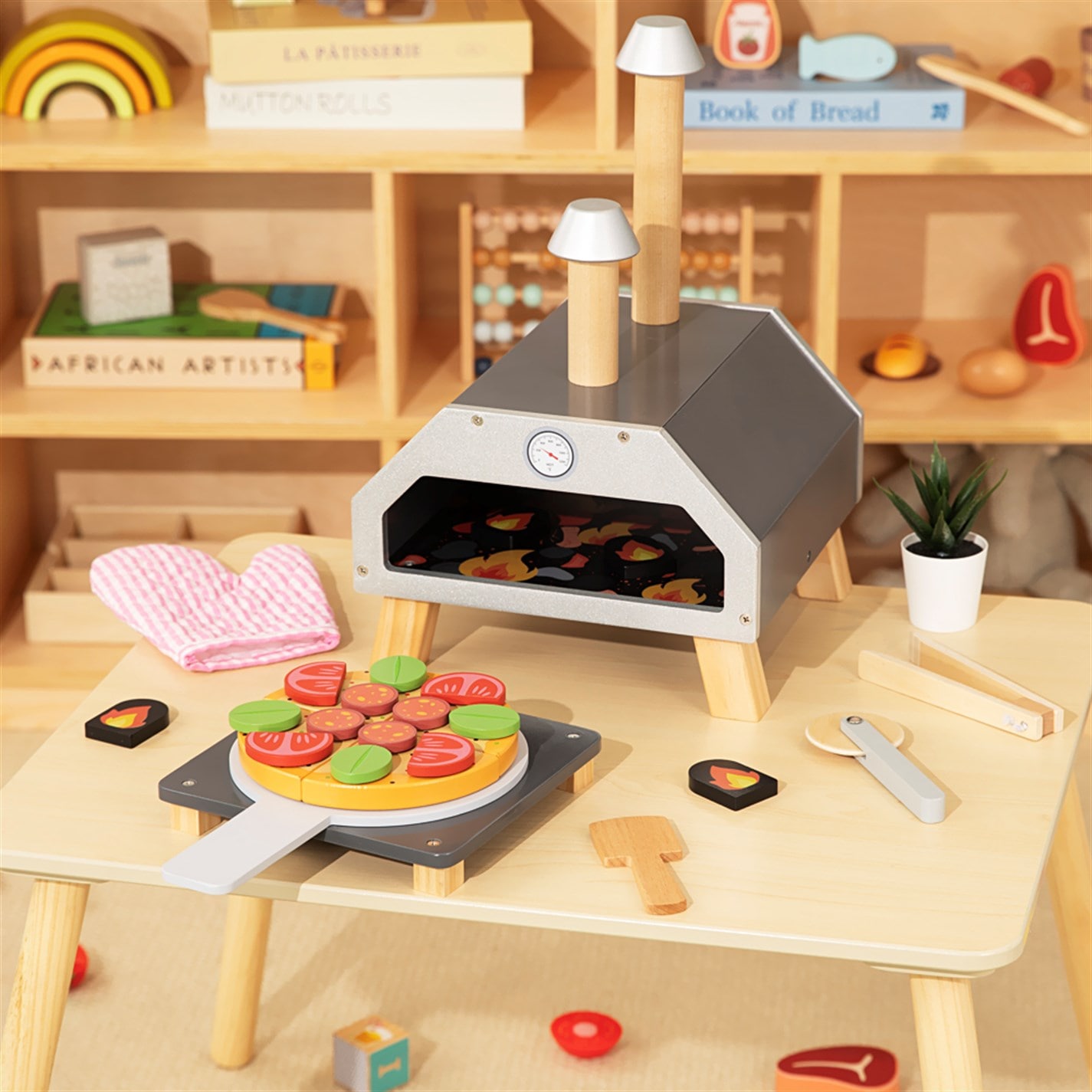 Tooky Toy | Wooden Pizza Oven Playset | Multi | SportsDirect.com