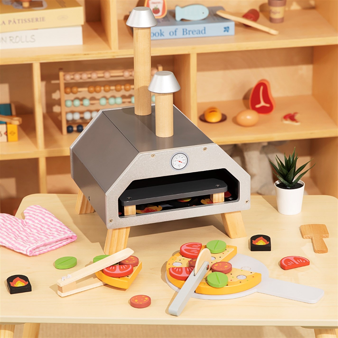 Tooky Toy | Wooden Pizza Oven Playset | Multi | SportsDirect.com