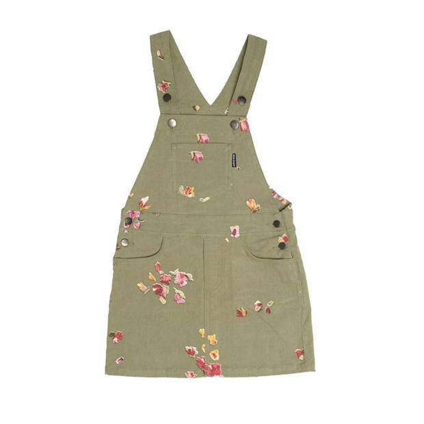 Palm Angels | Allover Print Flower Salopette Dress | Green ...