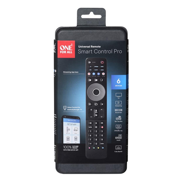 One For All | Smart Control Pro 6 Device Universal Remote | Black ...