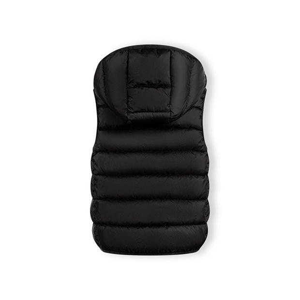 Minoti Girls quilted gilet detachable hood black | SportsDirect.com USA