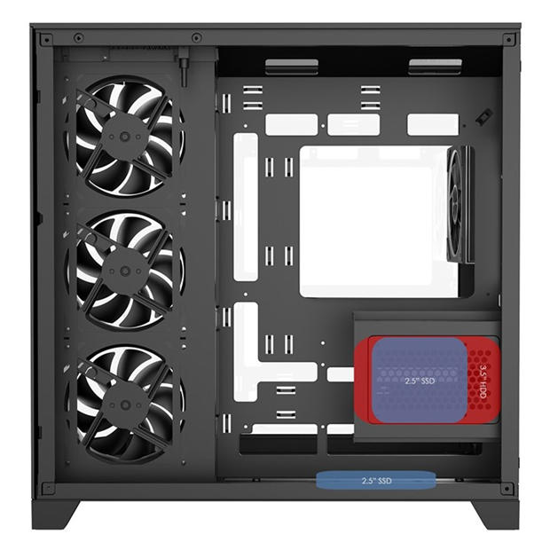 CiT DS360 PRO Black ATX Gaming Case With Dual Chamber Panoramic ...