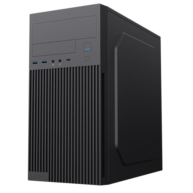 CiT Mentor Micro-ATX Office PC Case With USB Type C and 80mm Rear Black ...