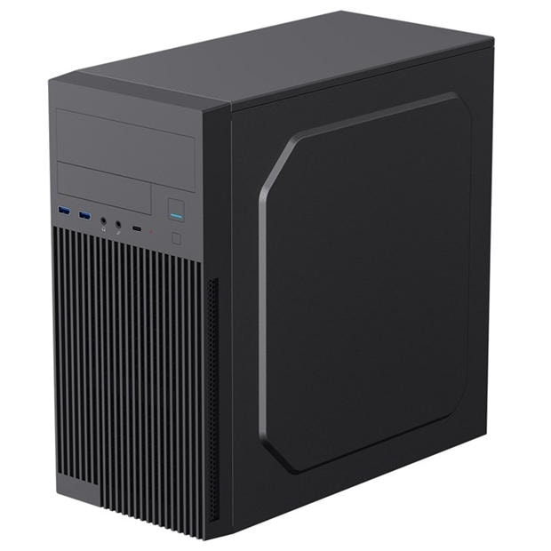 CiT Mentor Micro-ATX Office PC Case With USB Type C and 80mm Rear Black ...